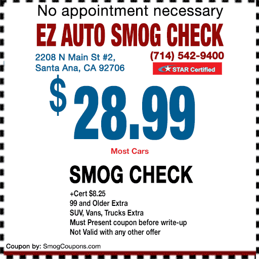 $28.99 STAR Smog Check with Smog Check Coupons